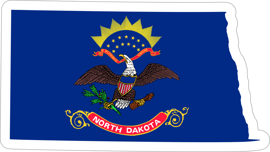 Vibrant, High-Quality North Dakota Flag State Stickers