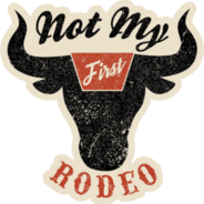Not My First Rodeo Typography Sticker
