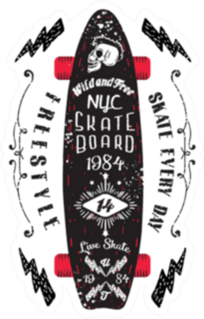 Nyc Skateboard Vintage Style Sticker