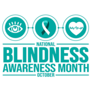 October Is World Blindness Awareness Month Lettering Sticker