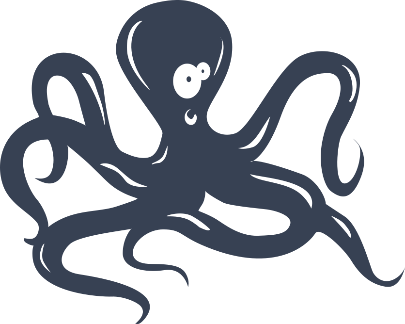 Octopus With Silly Face Sticker - Fast Shipping & No Minimums