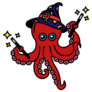 Octopus Wizard Sticker