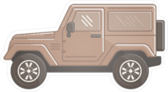 Off Road Sand Colored Jeep Sticker