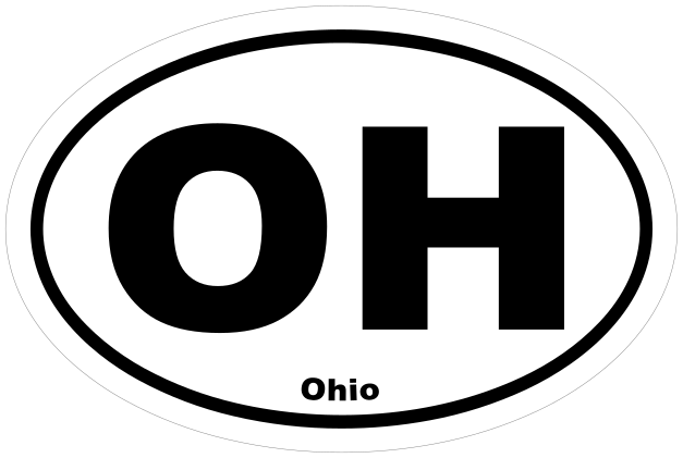Order Your Ohio Oh Oval Sticker Today - Free Shipping!