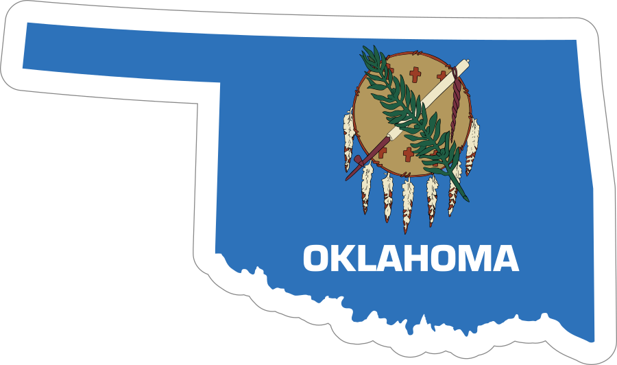 Vibrant, High-Quality Oklahoma Flag State Stickers