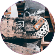 Old And Scratched Boards Skateboard Sticker