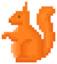 Old School 8 Bit Pixel Art Orange Squirrel Sticker