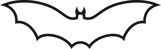 One Color Bat Outline Sticker - Fast Shipping & No Minimums