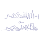 One Line Cairo Egypt Skyline Sticker
