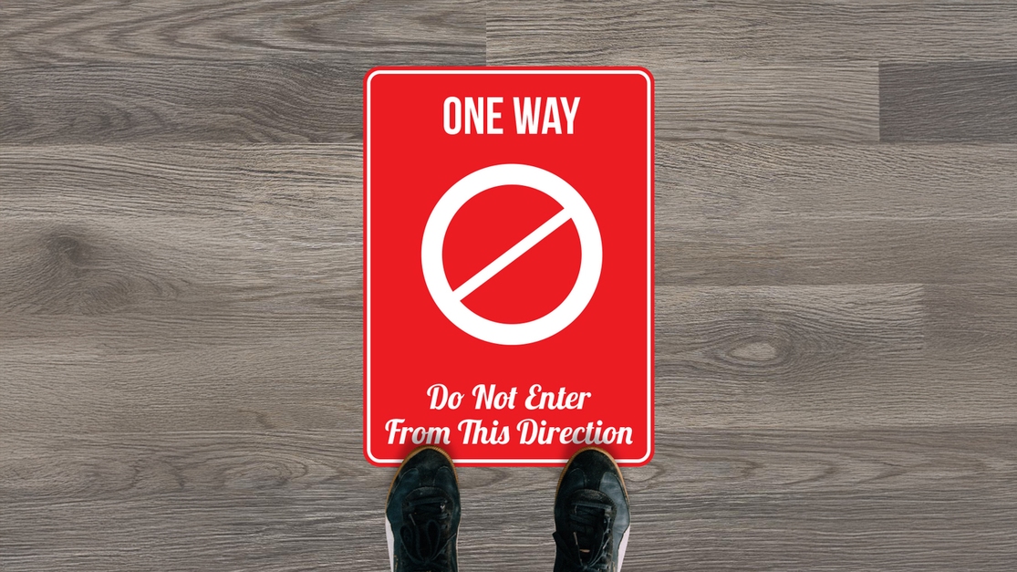 Custom One Way Exit Floor Sticker Sign | Car Stickers