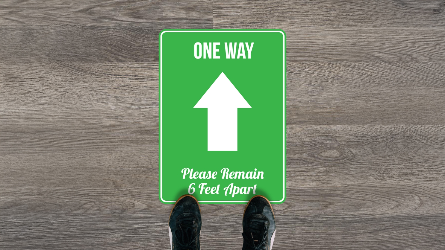 Direct Foot Traffic With These Custom One-Way Floor Stickers!