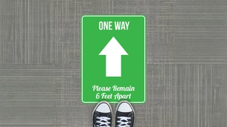 Direct Foot Traffic With These Custom One-Way Floor Stickers!