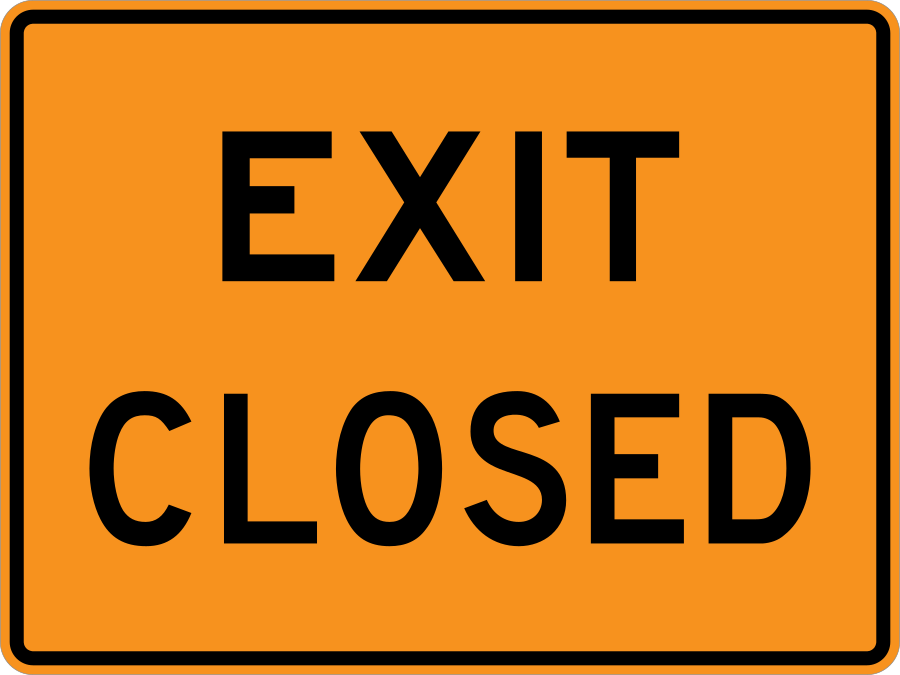 Vibrant, High-Quality Orange Exit Closed Stickers