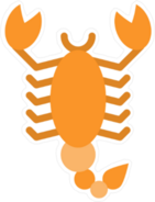Orange Halloween Scorpion Sticker