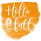 Orange Watercolor Hello Fall Sticker