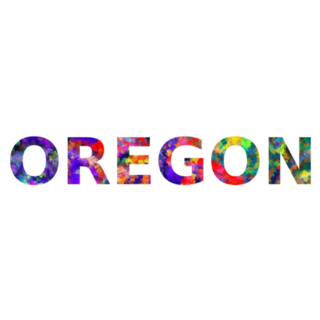Oregon Colorful Typography Sticker