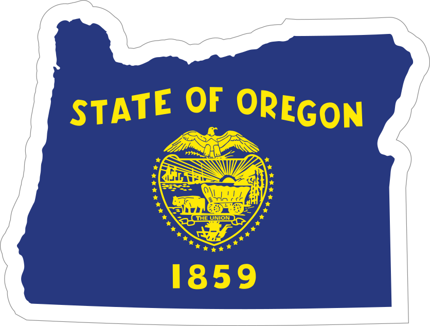 Order Your Oregon Flag State Sticker Today - Free Shipping!
