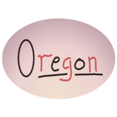 Oregon Lettering Sign Sticker