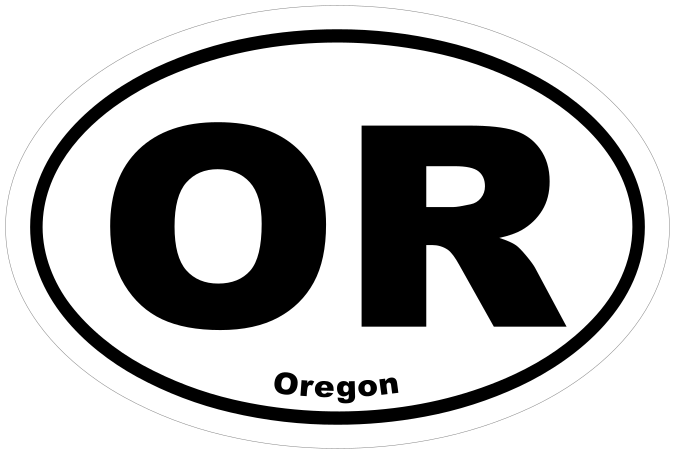 Oregon Or Oval Sticker