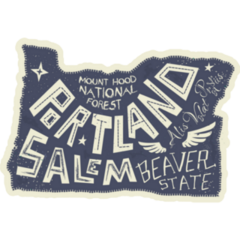Oregon State Stylized Map Sticker