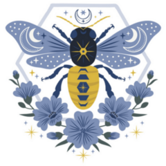 Ornate Cosmic Bee With Celestial Markings Sticker