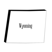Outline Map In 3d Of The State Of Wyoming Sticker