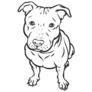 Outline Pit Bull Sticker
