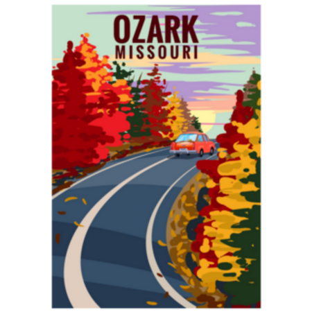 Ozark Missouri Lakes Travel Vintage Poster Sticker