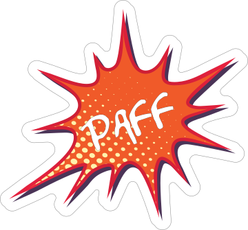 Paff Comic Sticker - 50+ Color Options!