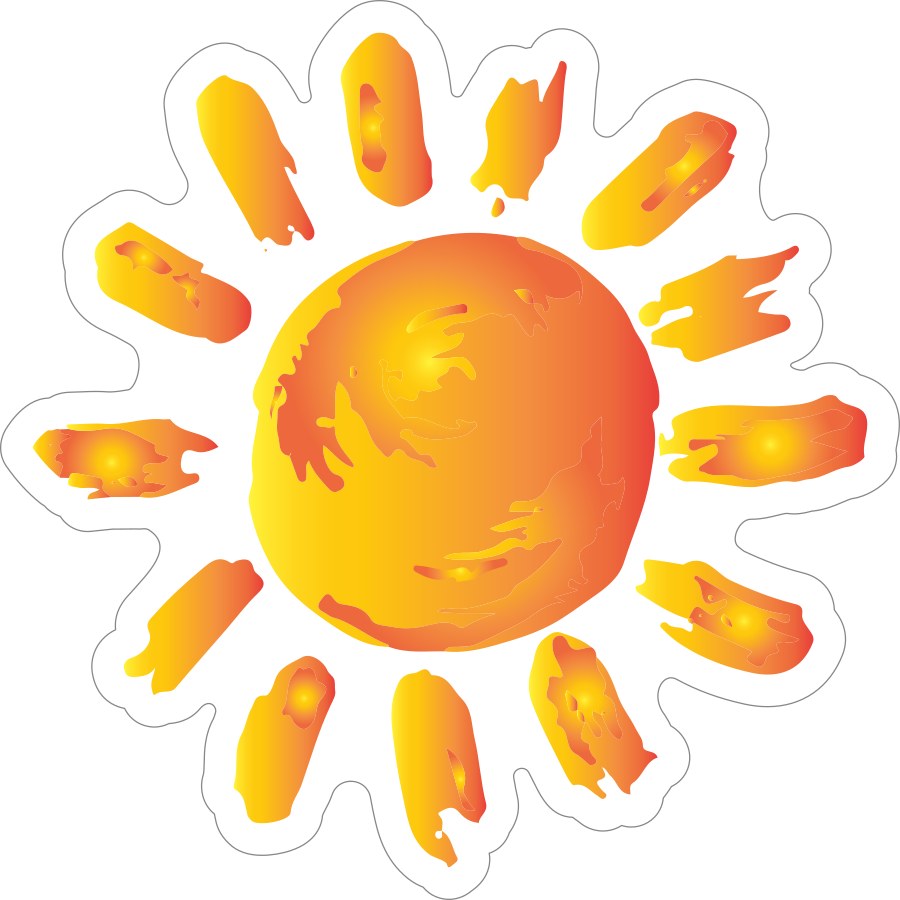 Painted Sun Sticker - 50+ Color Options!