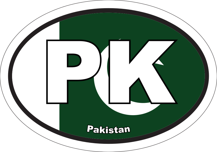 Pakistan Pk Flag Oval Sticker
