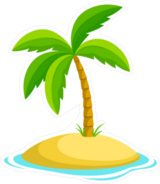 Palm Tree On A Small Island Sticker