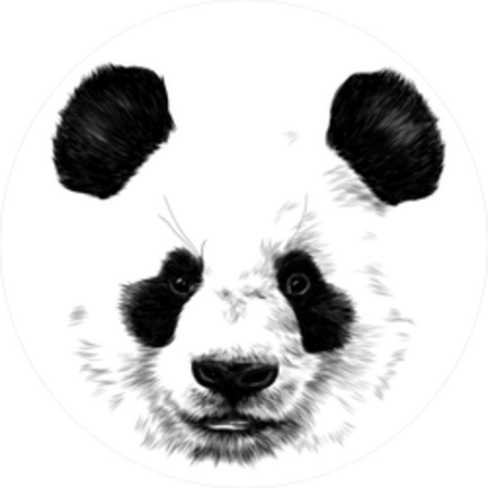 Panda Head Circle Sticker