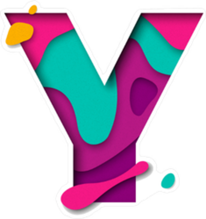 Paper Cut Letter Y Sticker