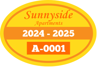 Apartment Parking Permit Stickers for Resident Vehicles