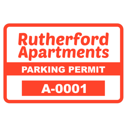Apartment Parking Permit Stickers for Resident Vehicles