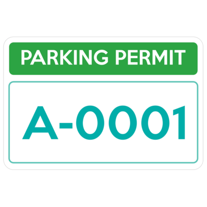 Custom Rectangle Parking Permit Stickers | Car Stickers