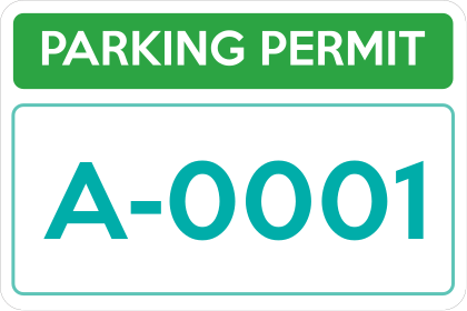Custom Rectangle Parking Permit Stickers