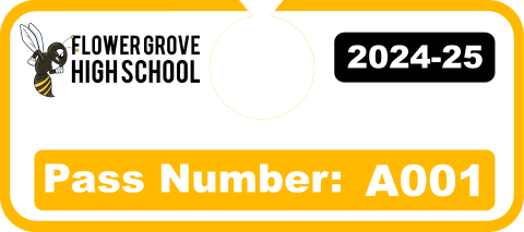 Pass Number Horizontal Hang Tag Parking Permit