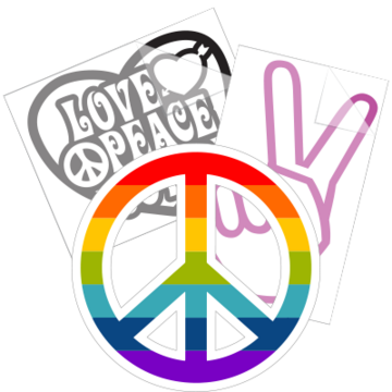 Peace Sign Stickers | Peace Sign Decals for Cars | Car Stickers
