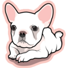 Peach Adorable Frenchie Dog Sticker