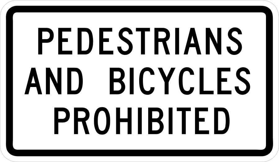 Pedestrians And Bicycles Prohibited Sticker