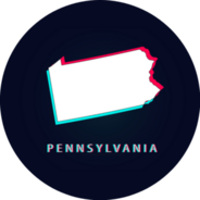 Pennsylvania Map Digital Glitch Sticker