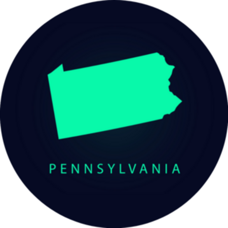 Pennsylvania Map Green Color Gradient Sticker