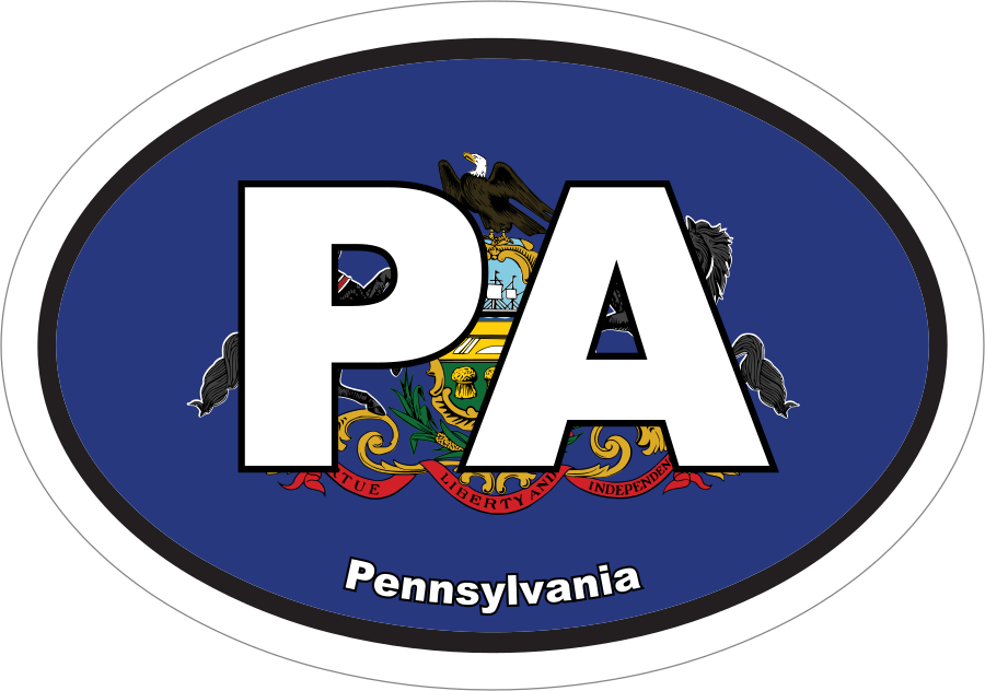 Pennsylvania Pa State Flag Oval Sticker