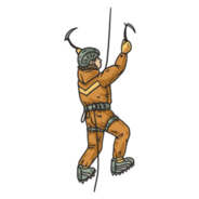 Person Climbing Ice Wall In Winter Sports Gear Sticker
