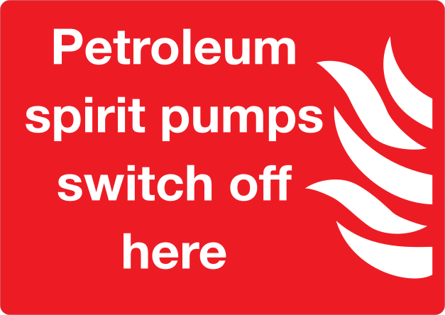 Petroleum Spirit Pumps Switch Off Here Sign Magnet