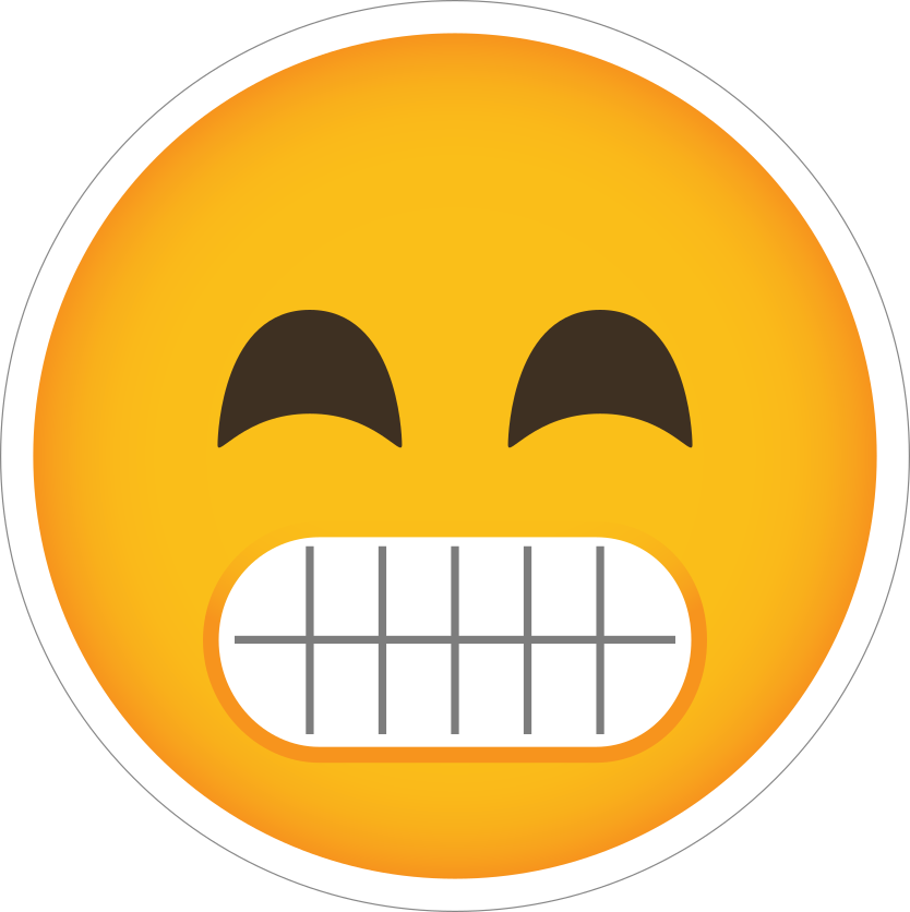 Phone Emoji Sticker Big Grin Shipped Fast & Free!