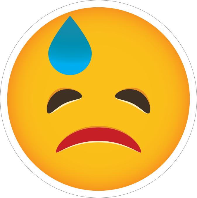 Phone Emoji Sticker Embarrassed - 50+ Color Options!