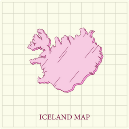 Pink Iceland Map Sticker